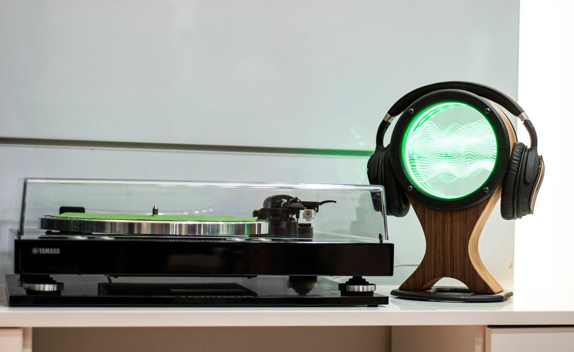 Headphone stand holder or hanger with a color LED light. | Etsy