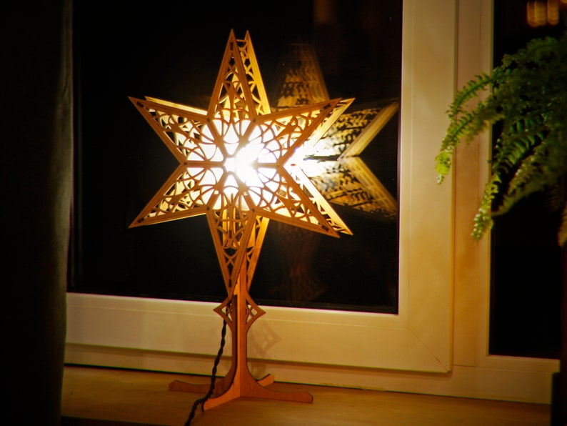Wooden Window Star Light Scandinavian Welcome Star Swedish - Etsy