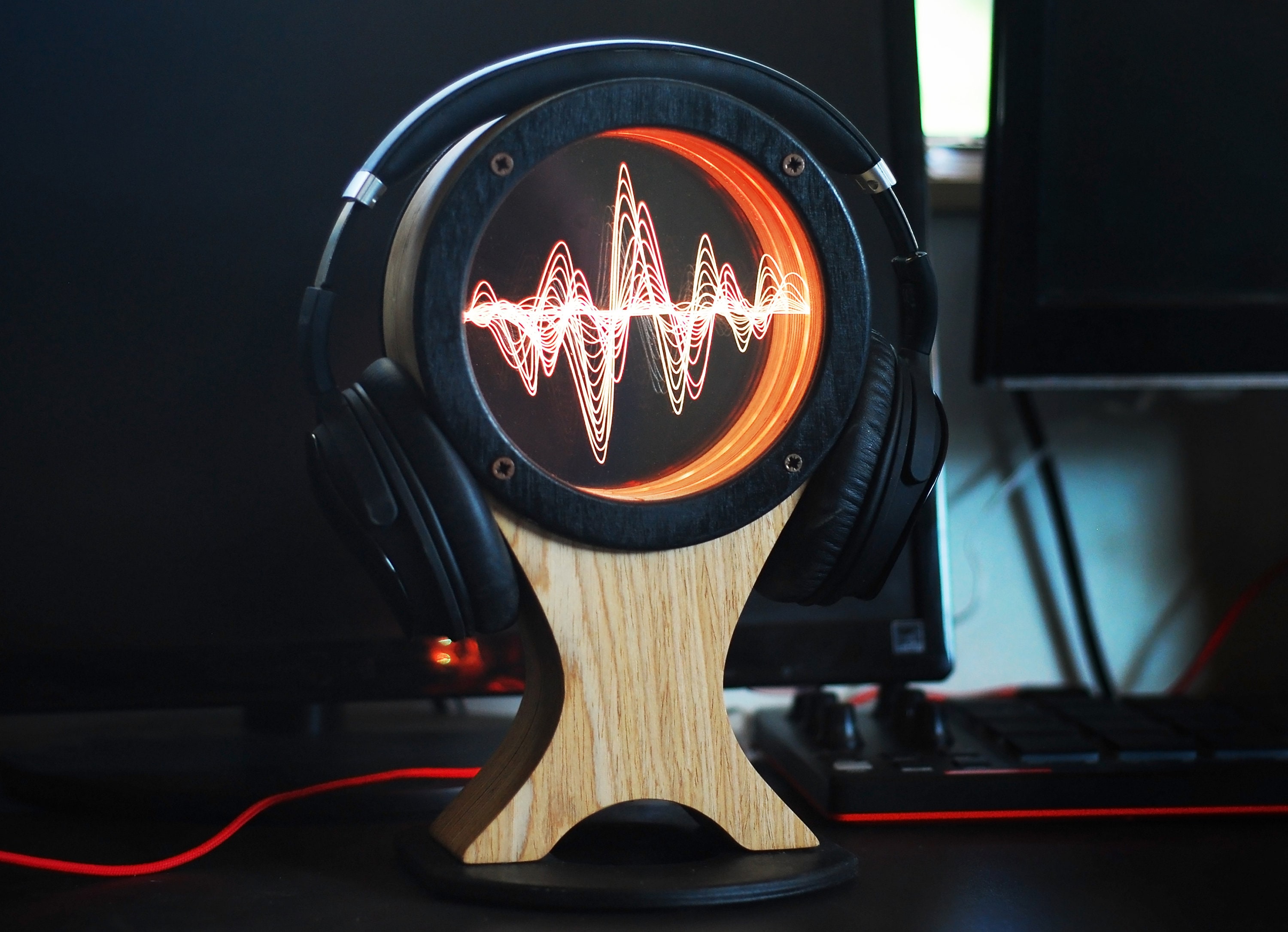 LED Headphone Stand, Holder or Hanger With Color Changing Lights. an ...