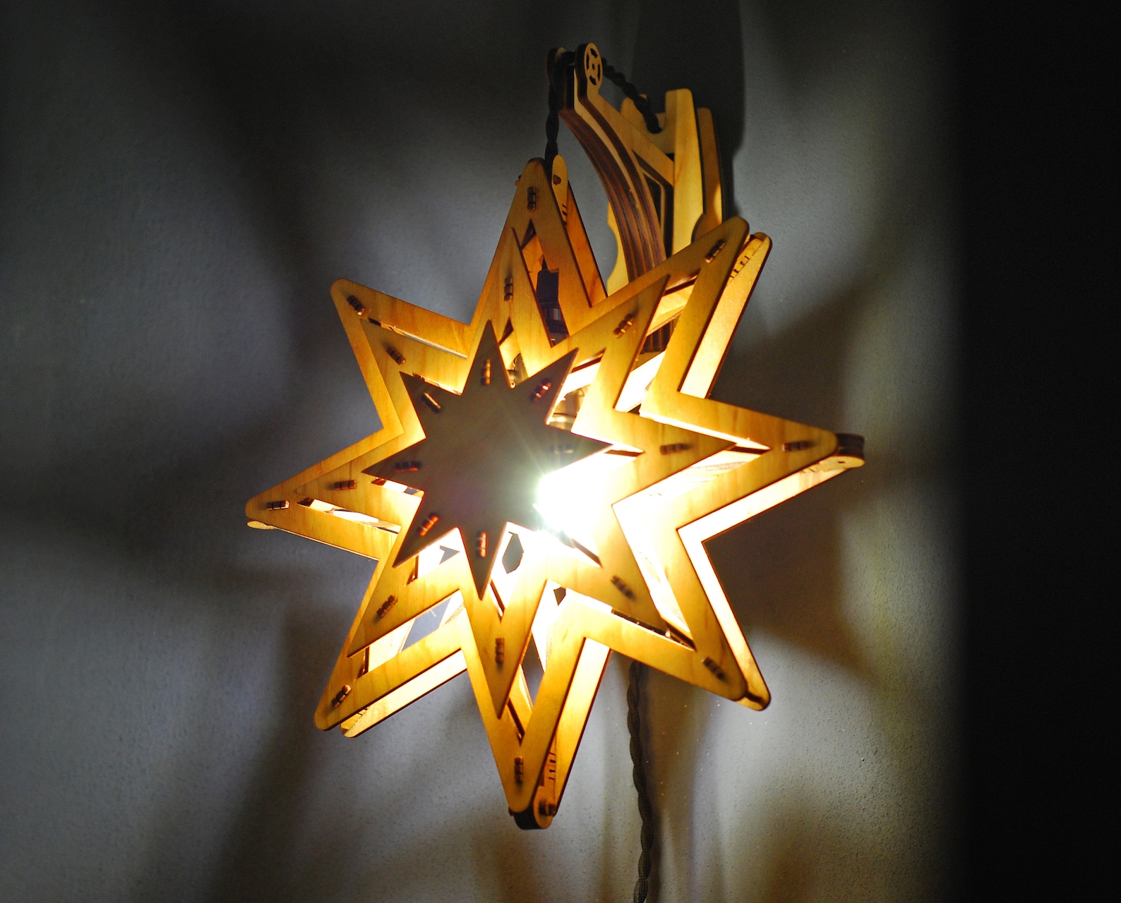 Scandinavian Welcome Star Plug in Wall Sconce. Wall Light Fixture in ...