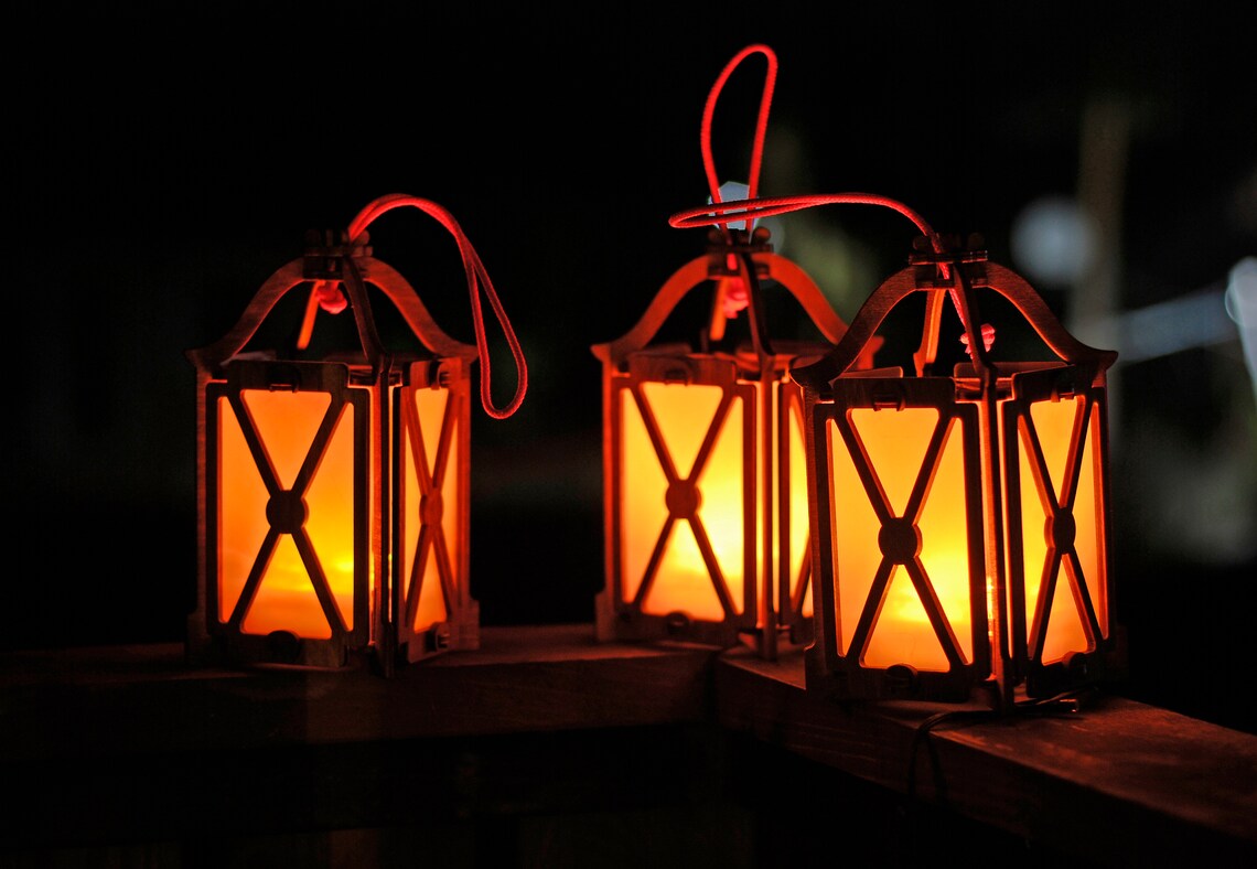 Criss Cross Lantern With Color Changing Leds for Porch or | Etsy