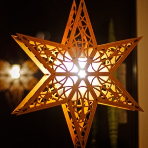 Wooden Window Star Light, Scandinavian Welcome Star, Swedish Christmas ...