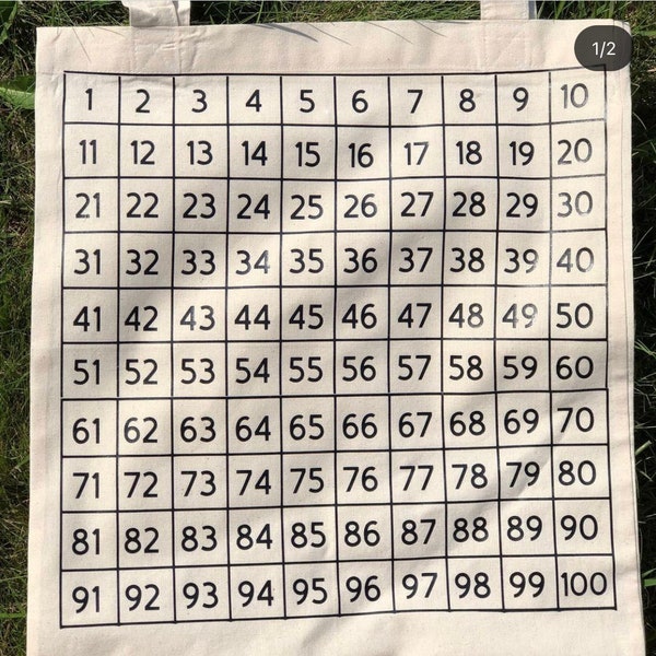 100 Math Chart Bag - Etsy