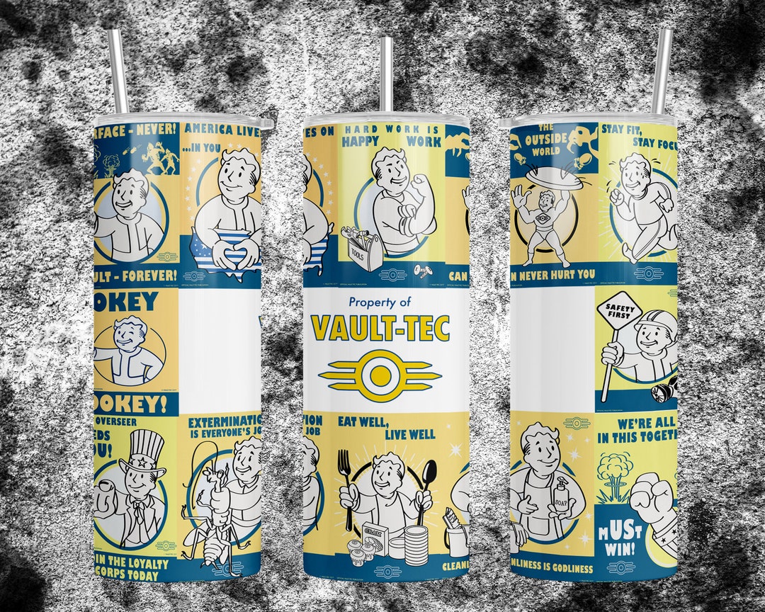 Fallout Tumbler Wrap PNG - Vault-tec Sublimation Design - Gamer Digital ...