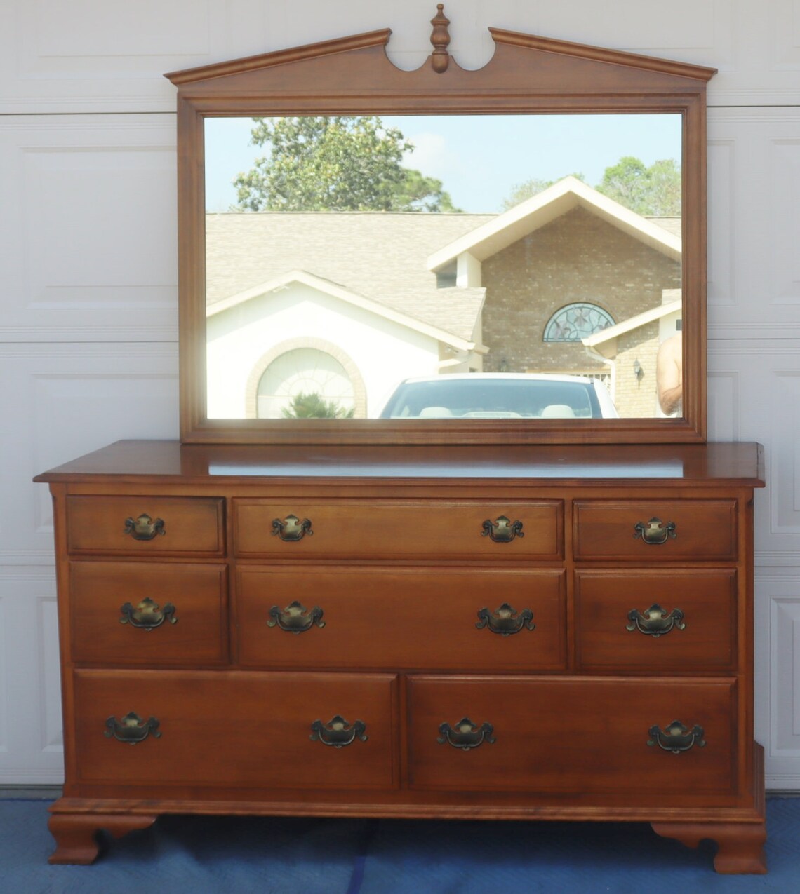 Ethan Allen Heirloom Nutmeg Maple Colonial Early American Dresser With ...