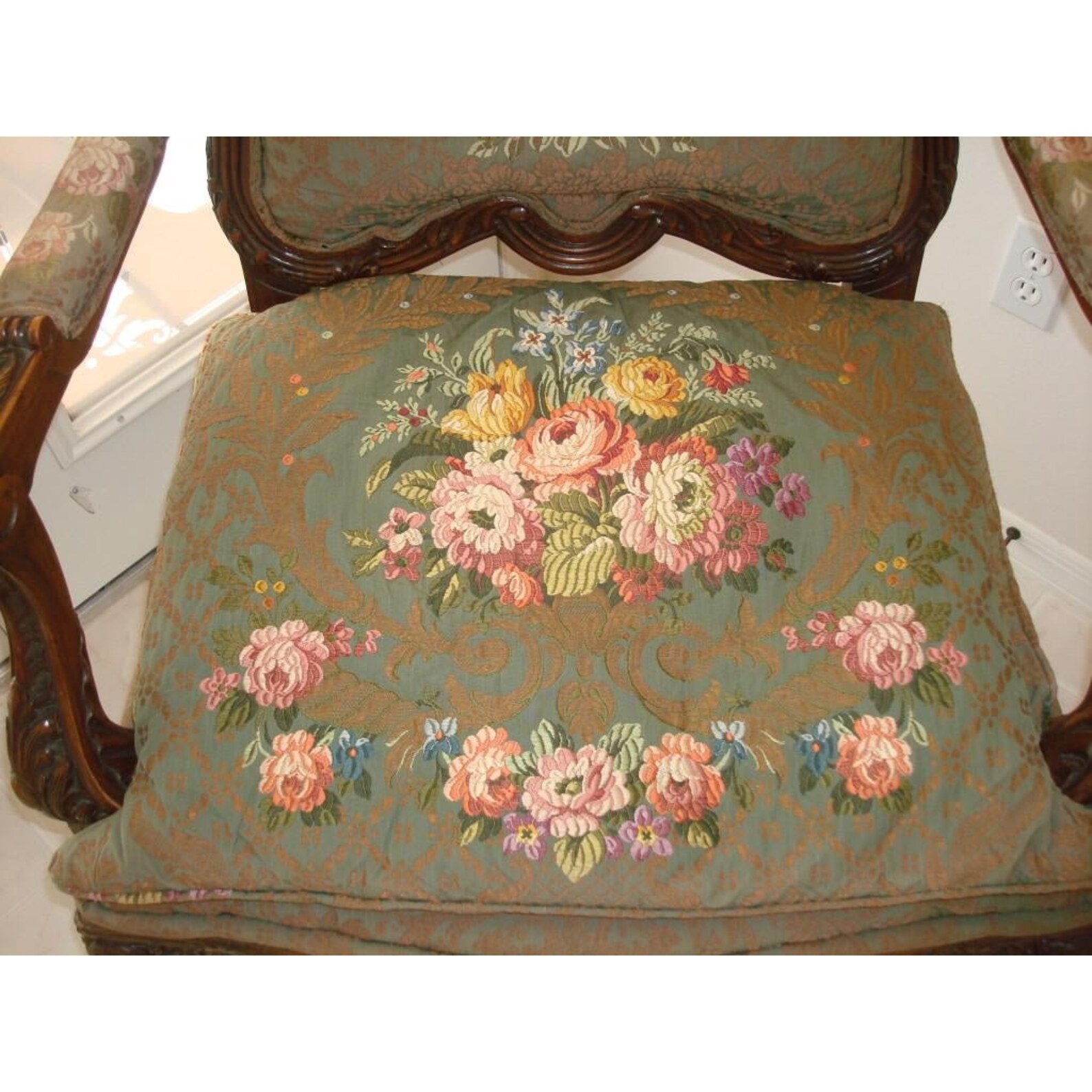 French / Provincial Heavily Carved Walnut Large Arm Chair - Etsy