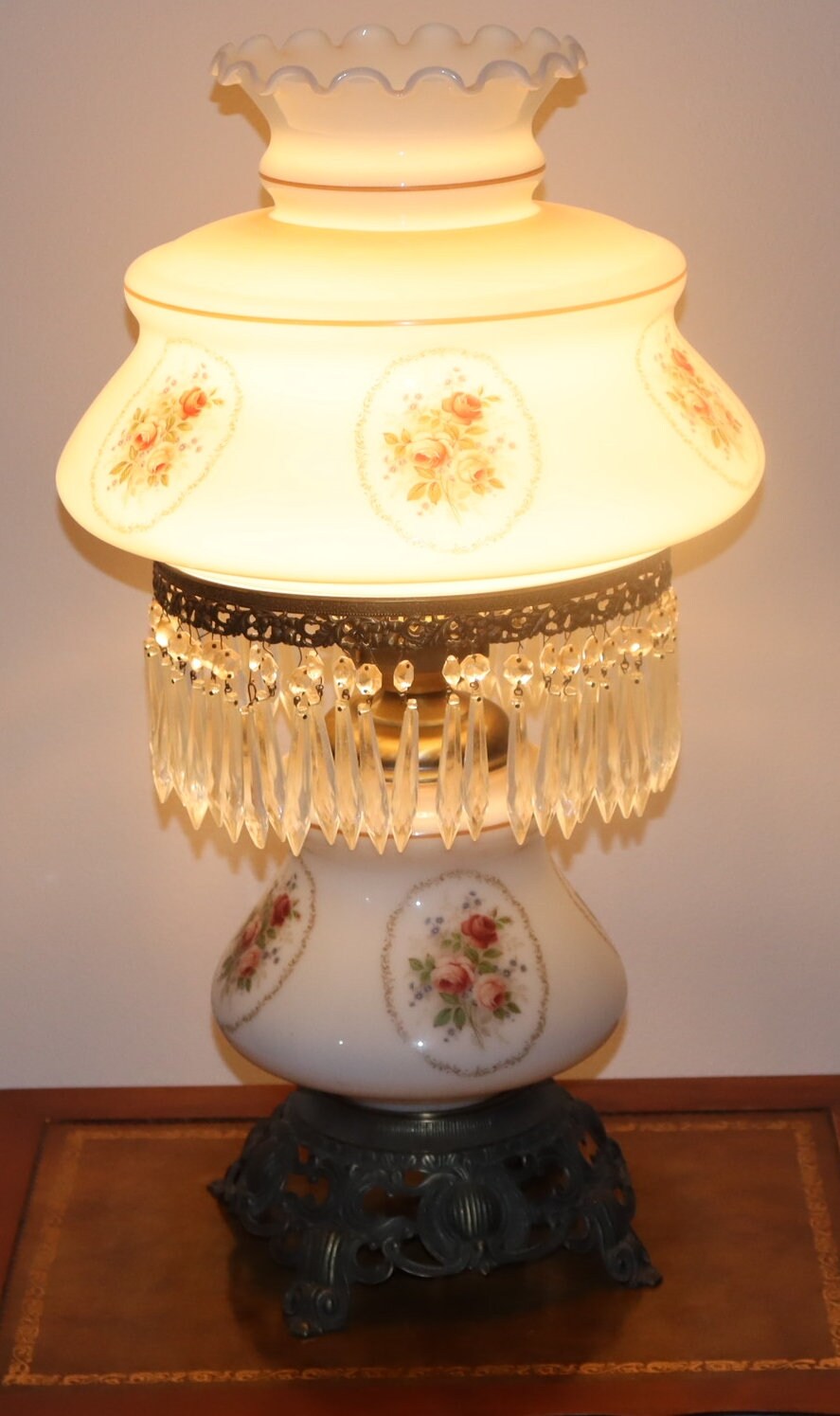 Hurricane Gone With the Wind Table Lamp With Crystal Prisms - Etsy