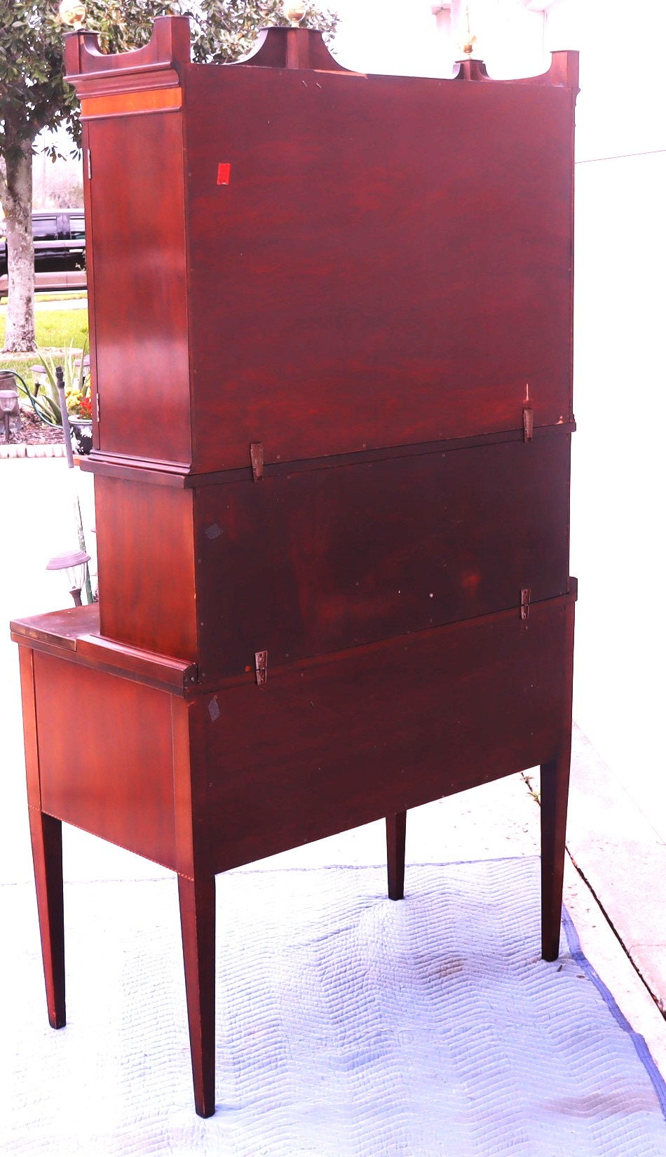 Mahogany Tambour Desk With Bookcase / Display Cabinet - Etsy