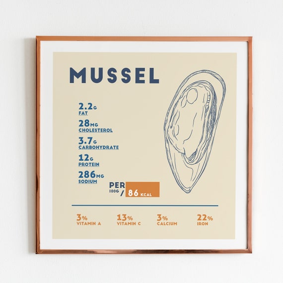 Mussel Nutrition Facts Poster Print Multiple Sizes 10x10 | Etsy