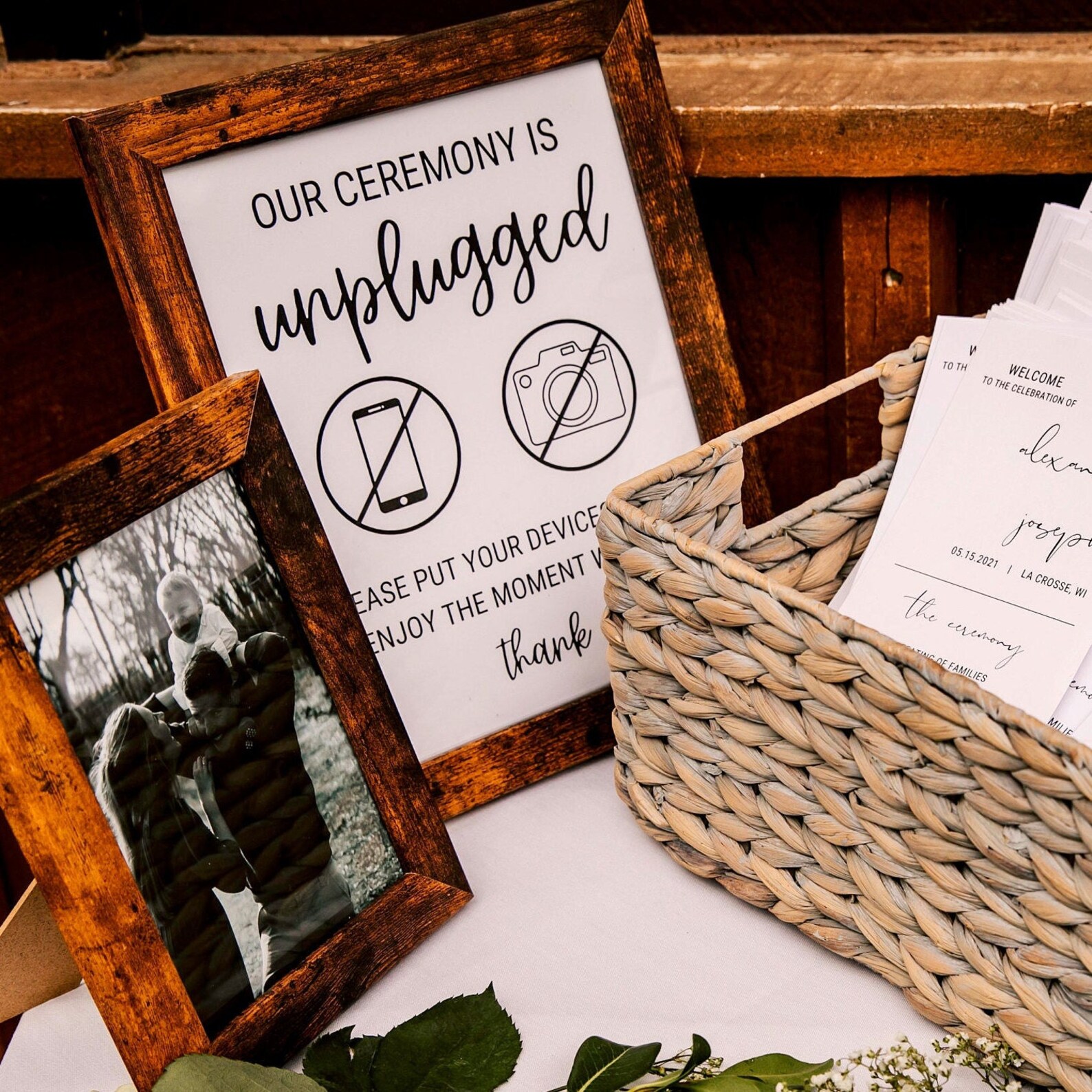 Unplugged Ceremony Sign, No Phones Sign, Wedding Sign, No Cameras ...
