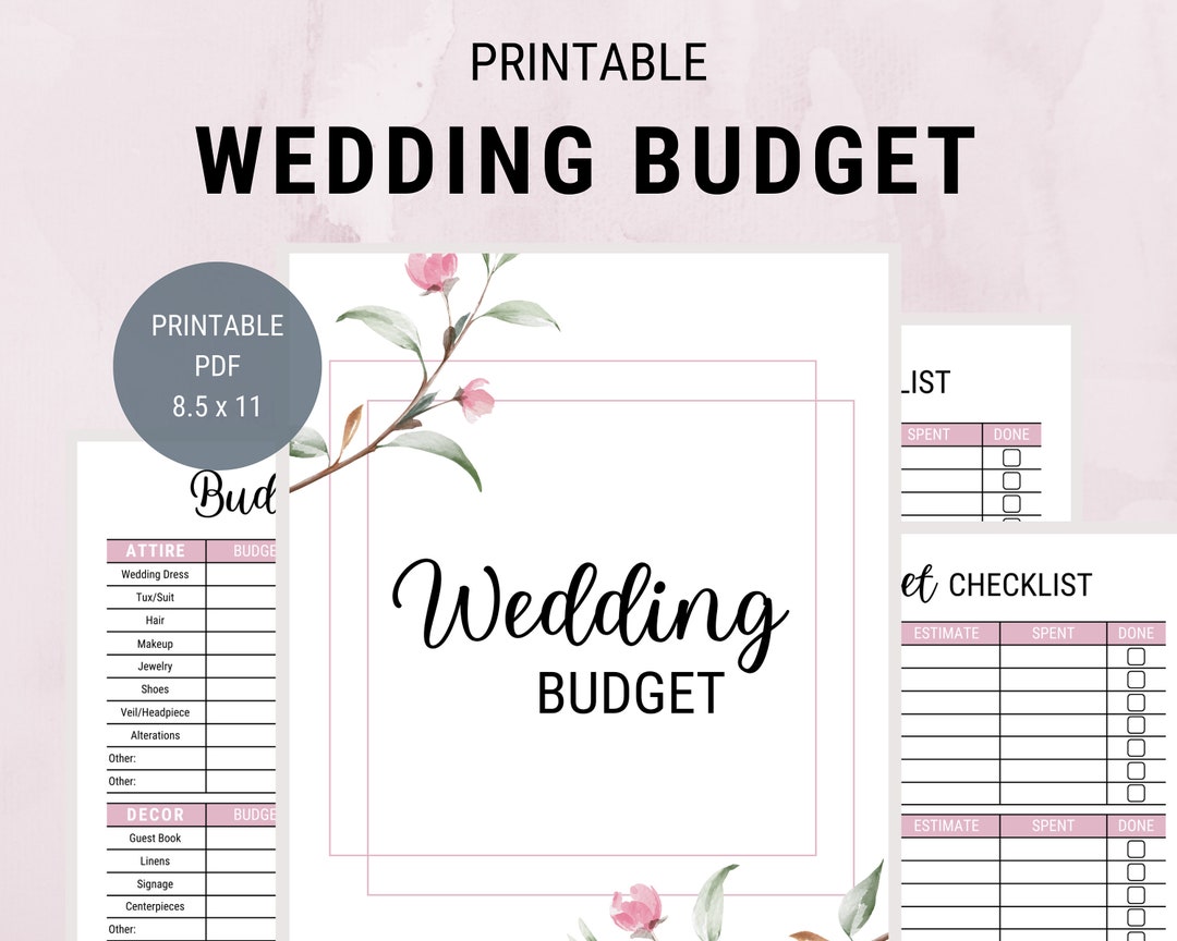 Wedding Budget Printable, Printable Wedding Planner, Wedding Binder ...