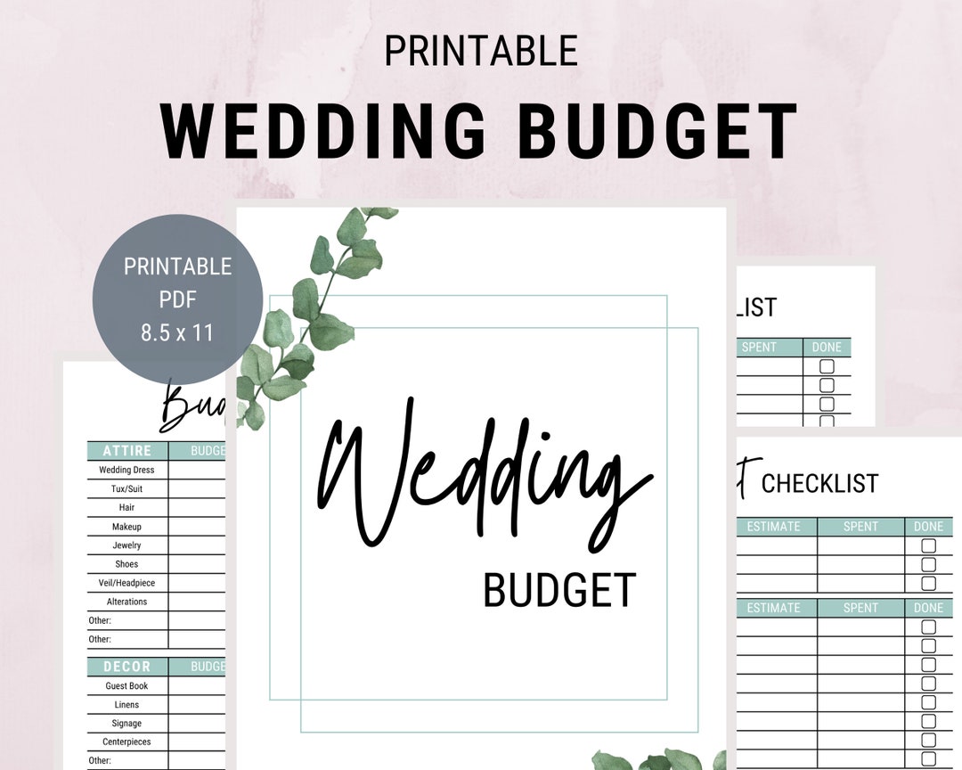Wedding Budget Printable, Printable Wedding Planner, Wedding Binder ...