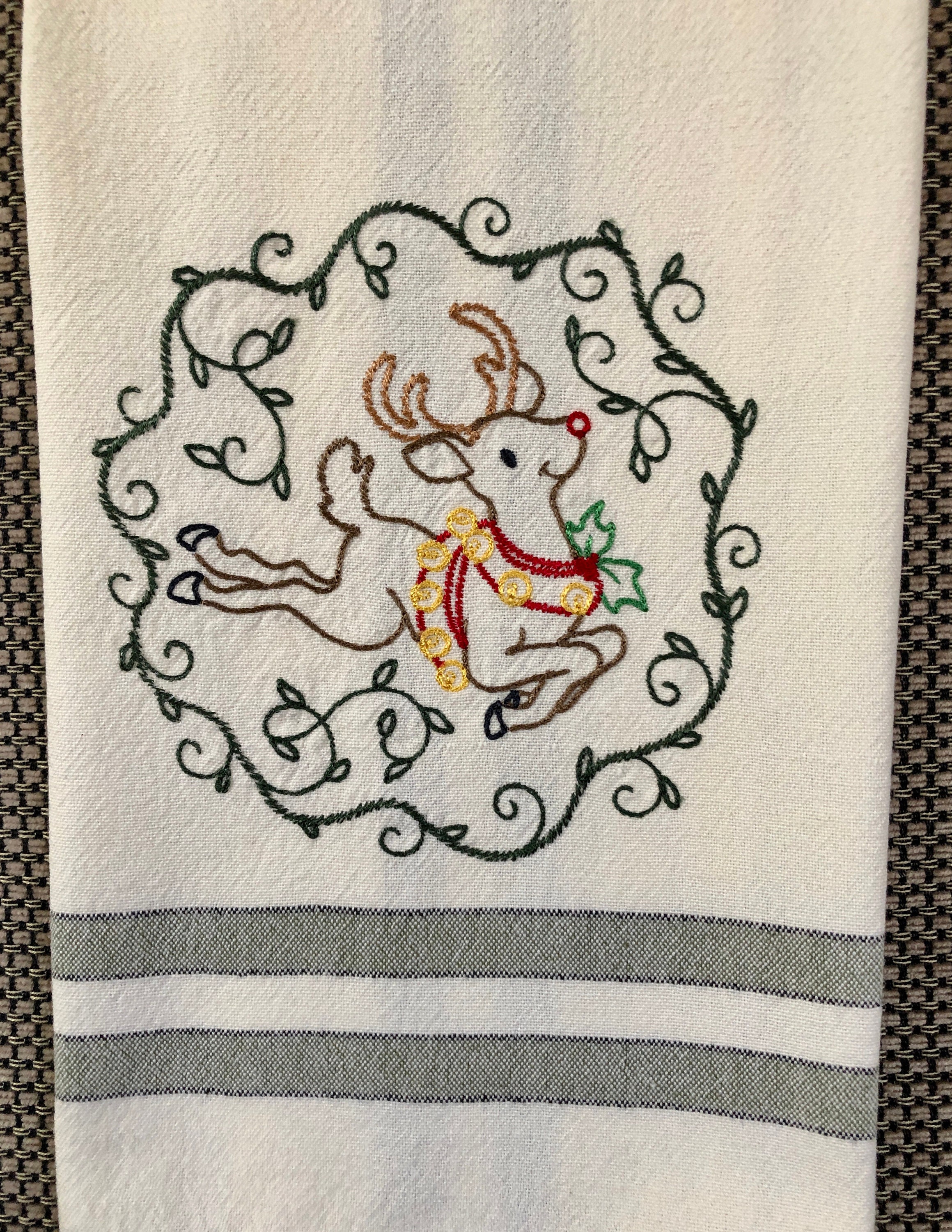 Rudolph Tea Towel - Etsy
