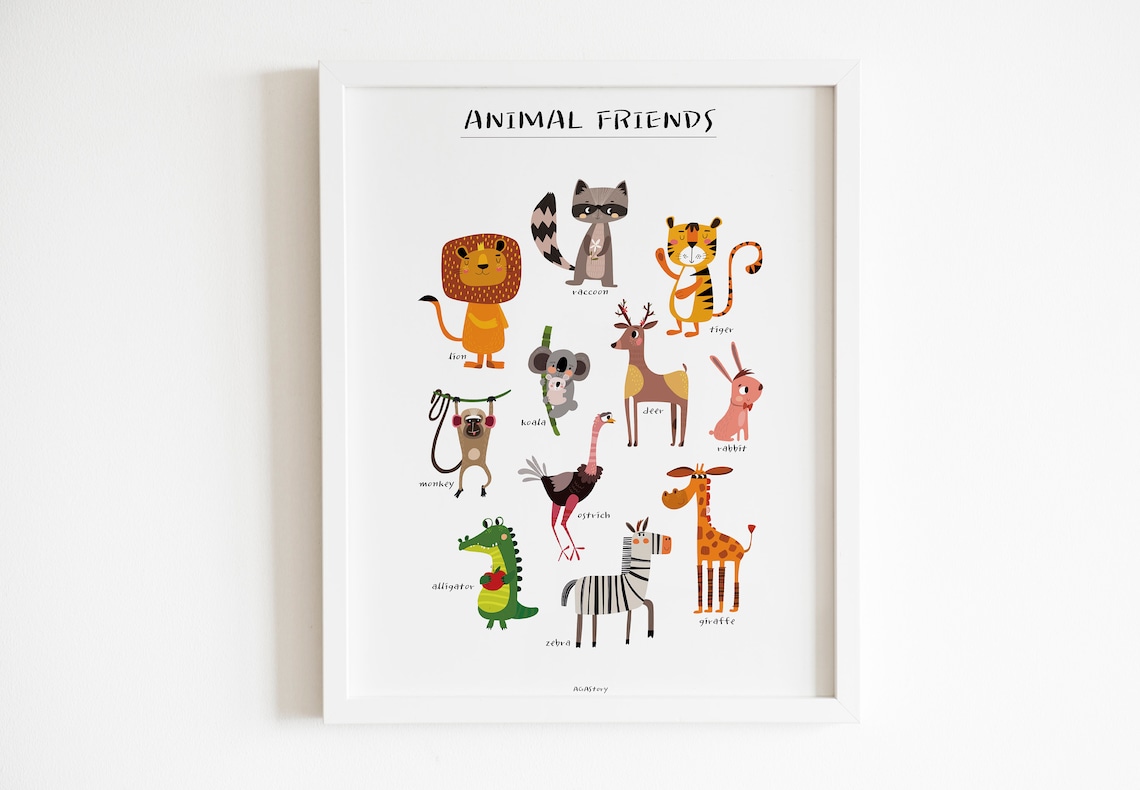 Learn Animals Animals Poster Printable 11x18 Animal Poster - Etsy