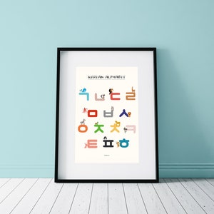 Korean Alphabet, Hangul Poster, Alphabet Poster, Hangul | Printable ...