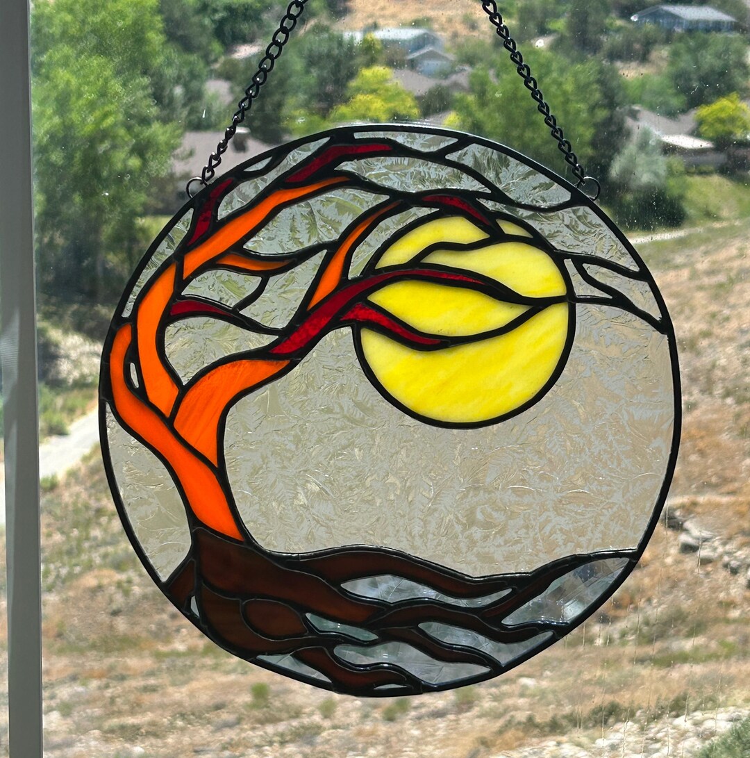 Wispy Tree of Life Stained Glass Panel - Etsy