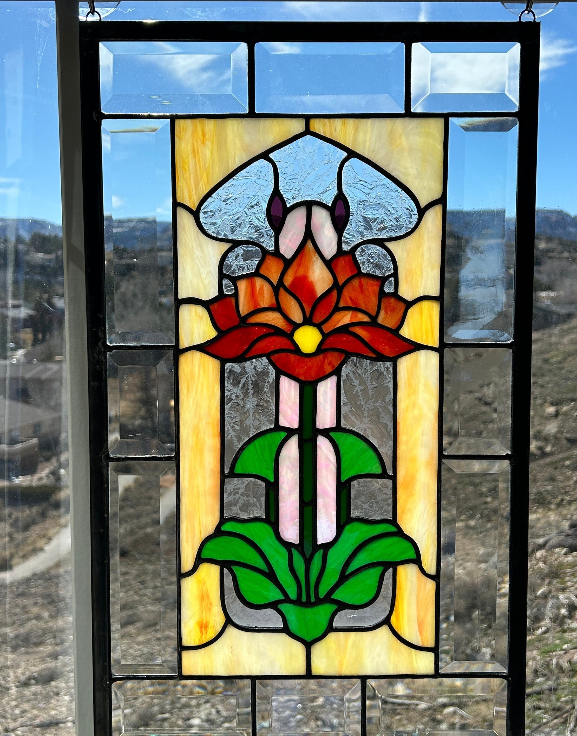 Lotus Flower of India Stained Glass Window Panel - Etsy