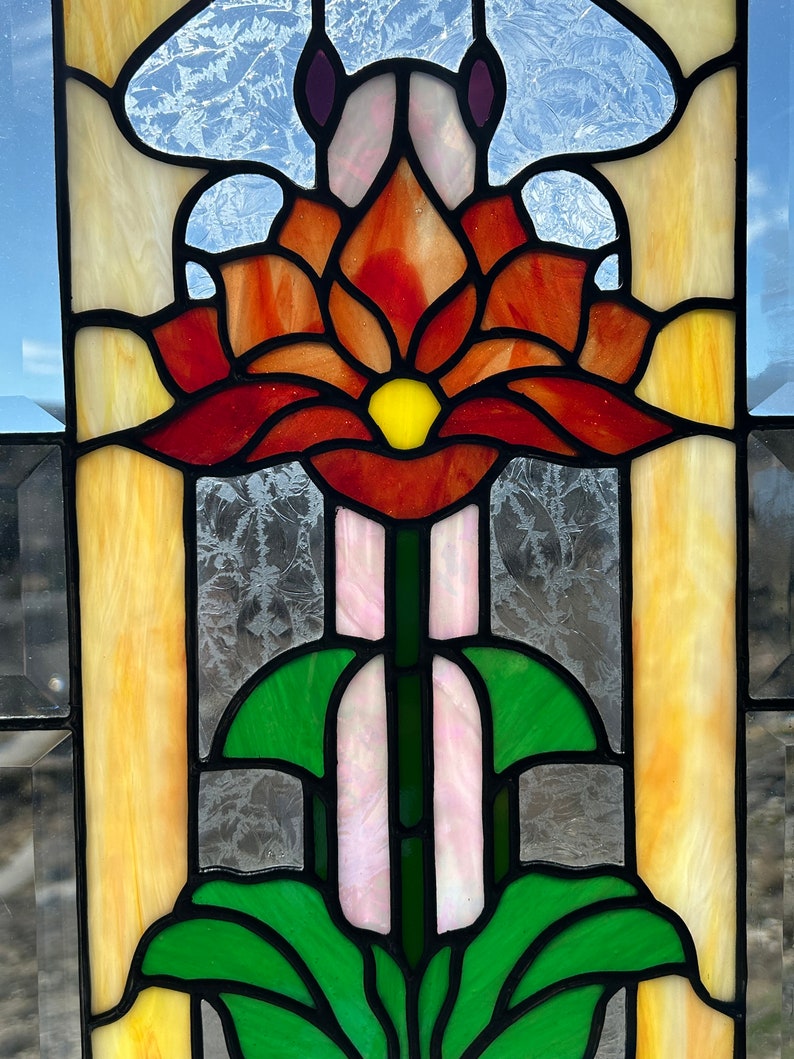 Lotus Flower of India Stained Glass Window Panel - Etsy