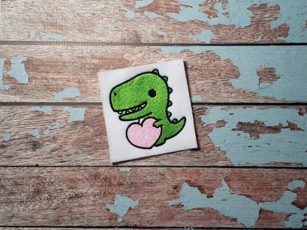 Cute Valentine T-rex Heart Embroidery Design - Instant Download - Etsy