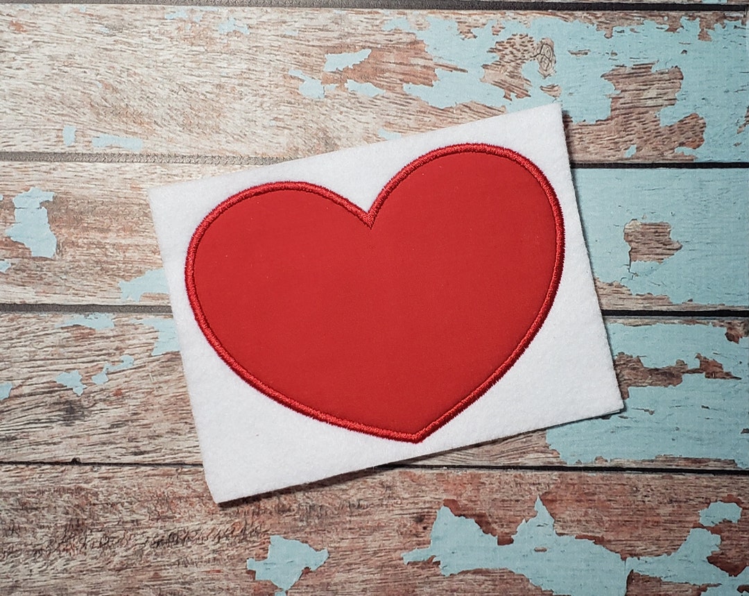 Heart Applique Embroidery Design - Instant Download - Etsy