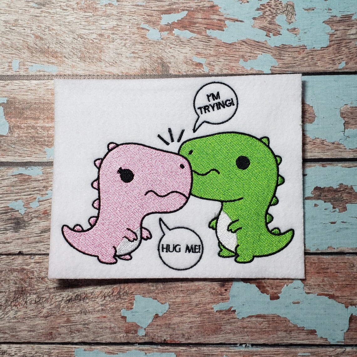 Cute Valentine T-rex Hug Embroidery Design Instant Download - Etsy