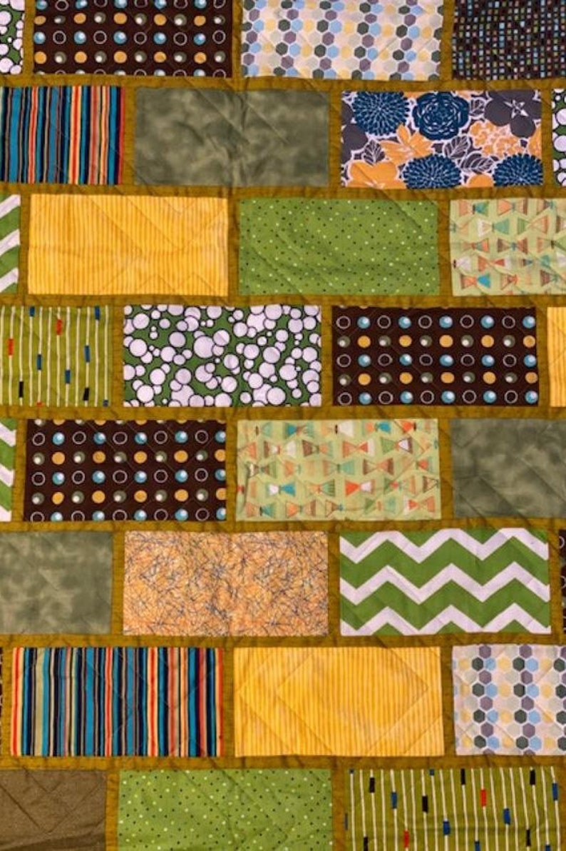 Mid Century Subway Tile Quilt King - Etsy