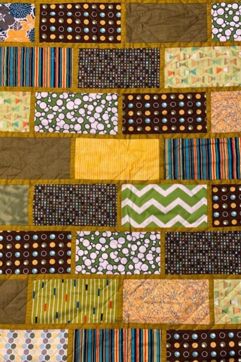 Mid Century Subway Tile Quilt King | Etsy