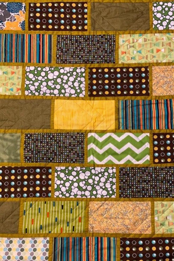 Mid Century Subway Tile Quilt King - Etsy