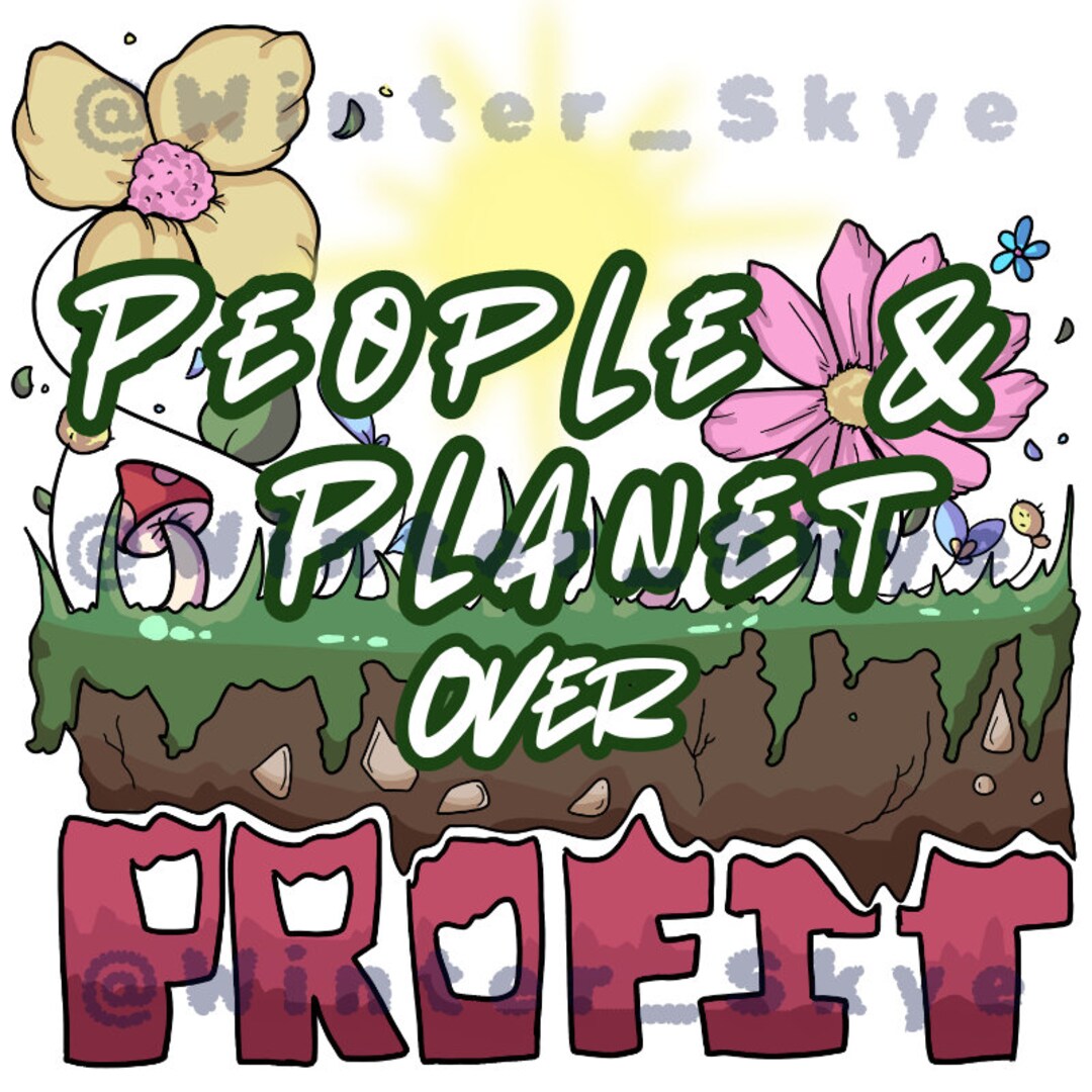 People and Planet Over Profits Vinyl Sticker Fundraiser - Etsy