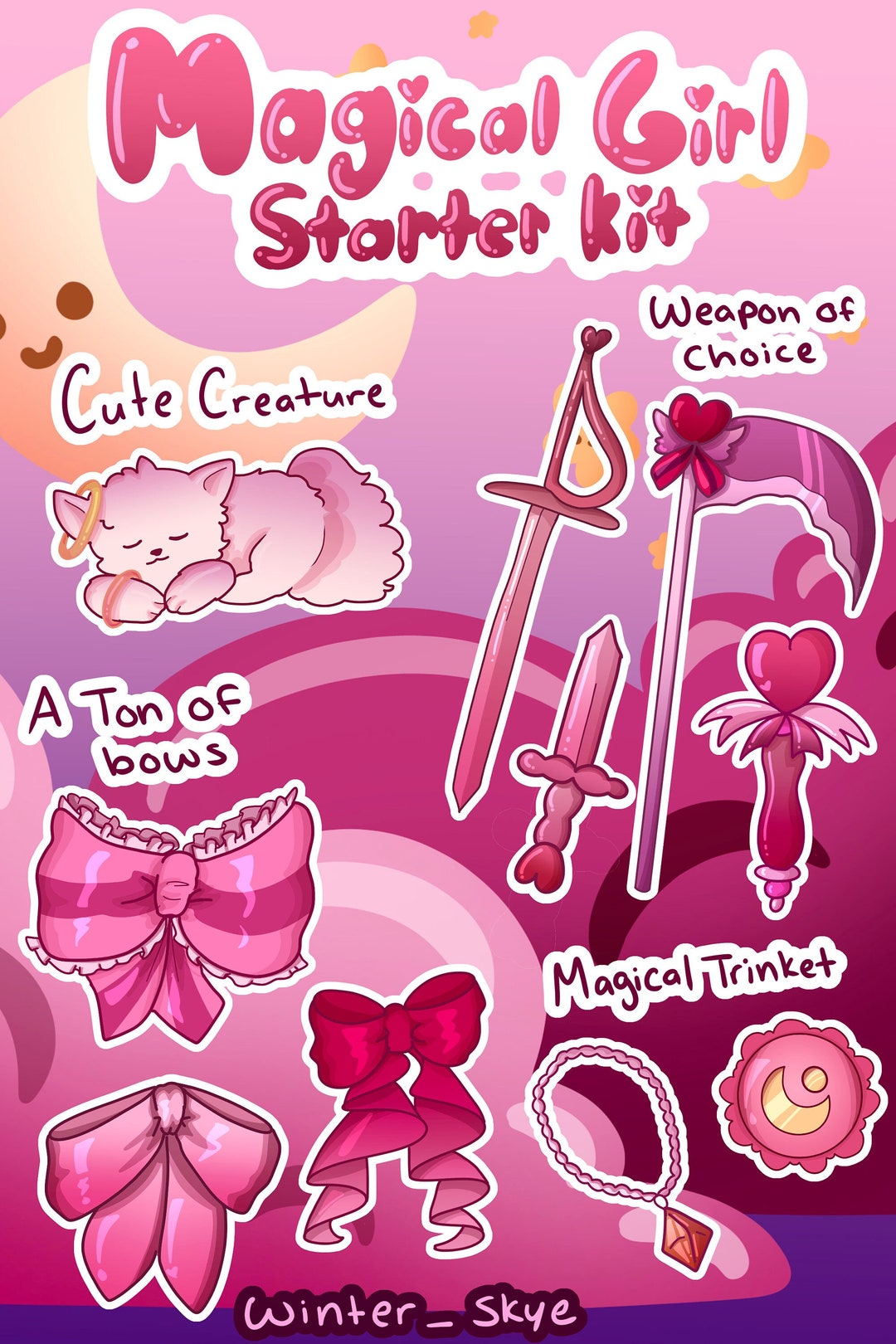 Magical Girl Starter Kit Vinyl Sticker Sheet - Etsy