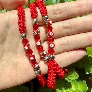 Stackable Red Evil Eye Bracelet, Layered Bracelet, Protection Bracelet ...