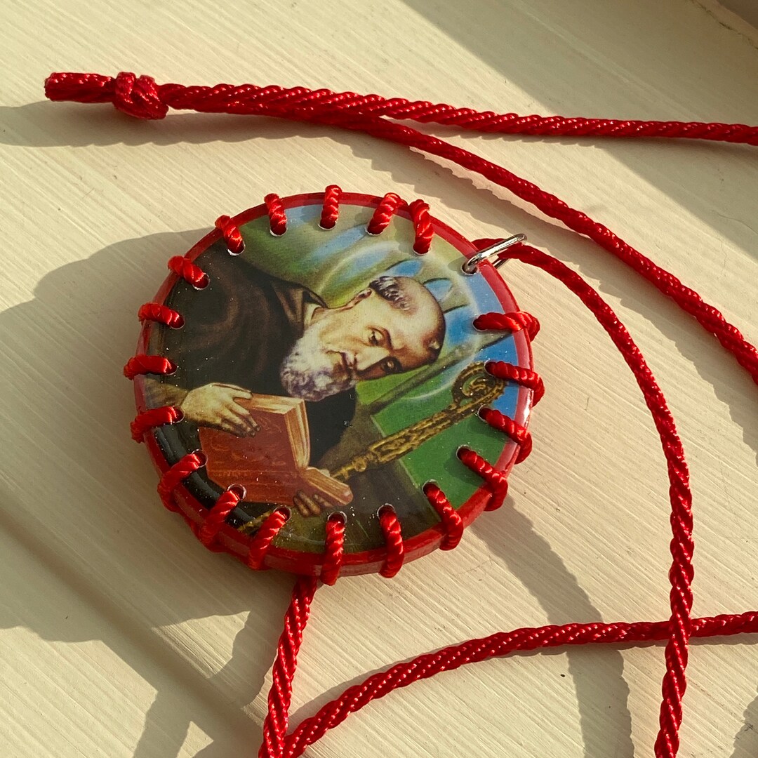 Saint Benedict Necklace, San Benito Red String Necklace, Round Necklace ...