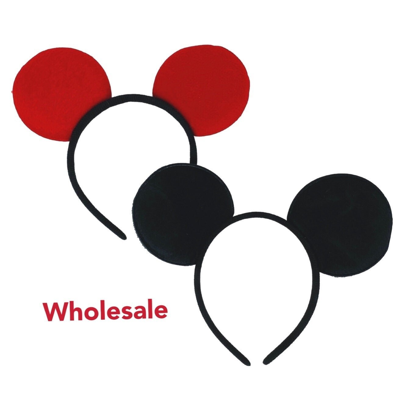 Minnie Mouse Ear Headband Mickey Ears Headband Red Felt - Etsy