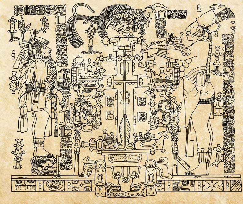 Maya Palenque Tablet of the Cross Ancient Architecture | Etsy