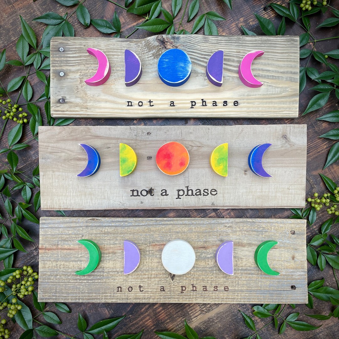 Not A Phase LGBTQ Moon Phase Pride Wall Art - Etsy