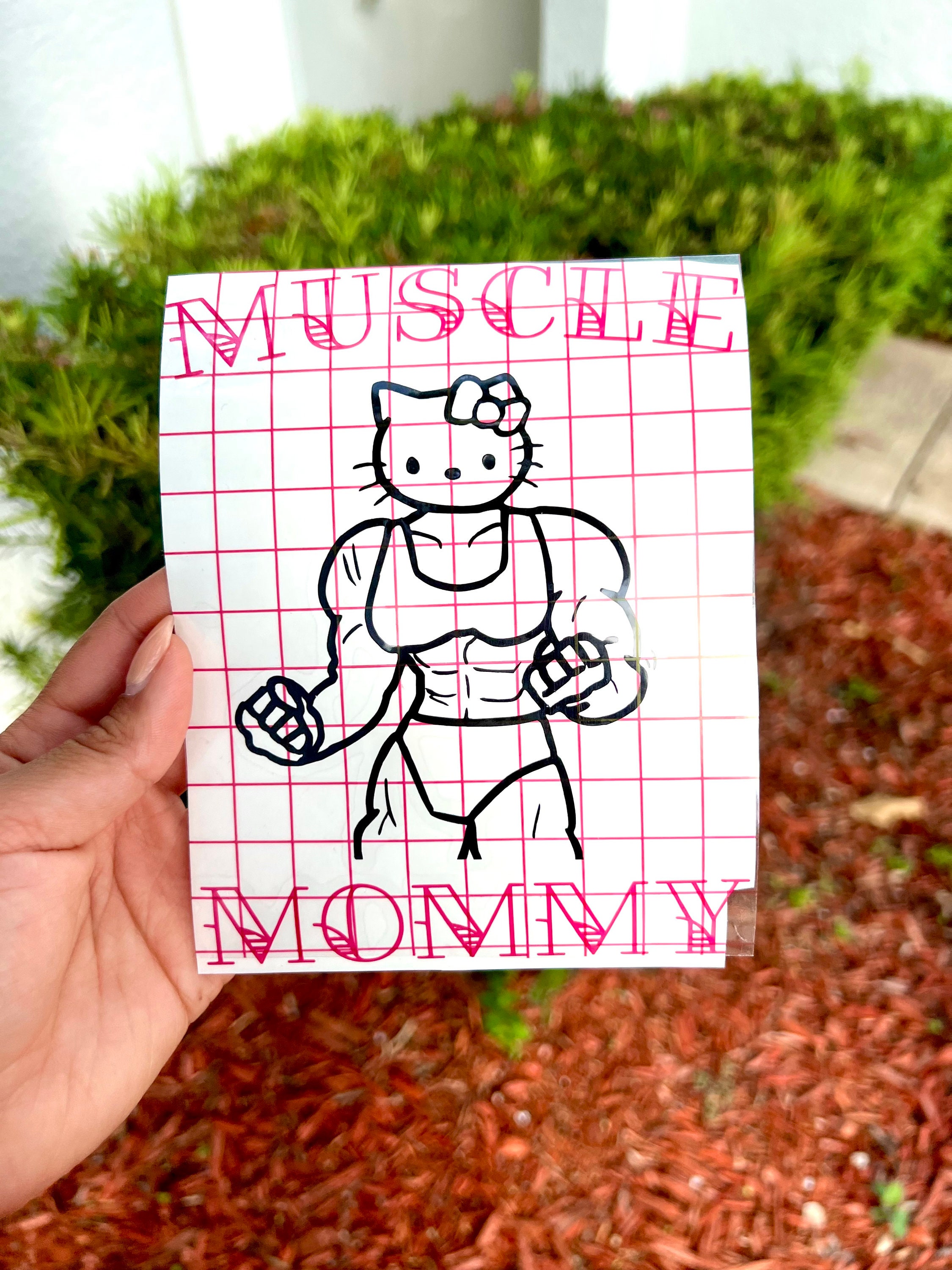 Hello Kitty Muscle Mommy Vinyl Decal Sticker - Etsy