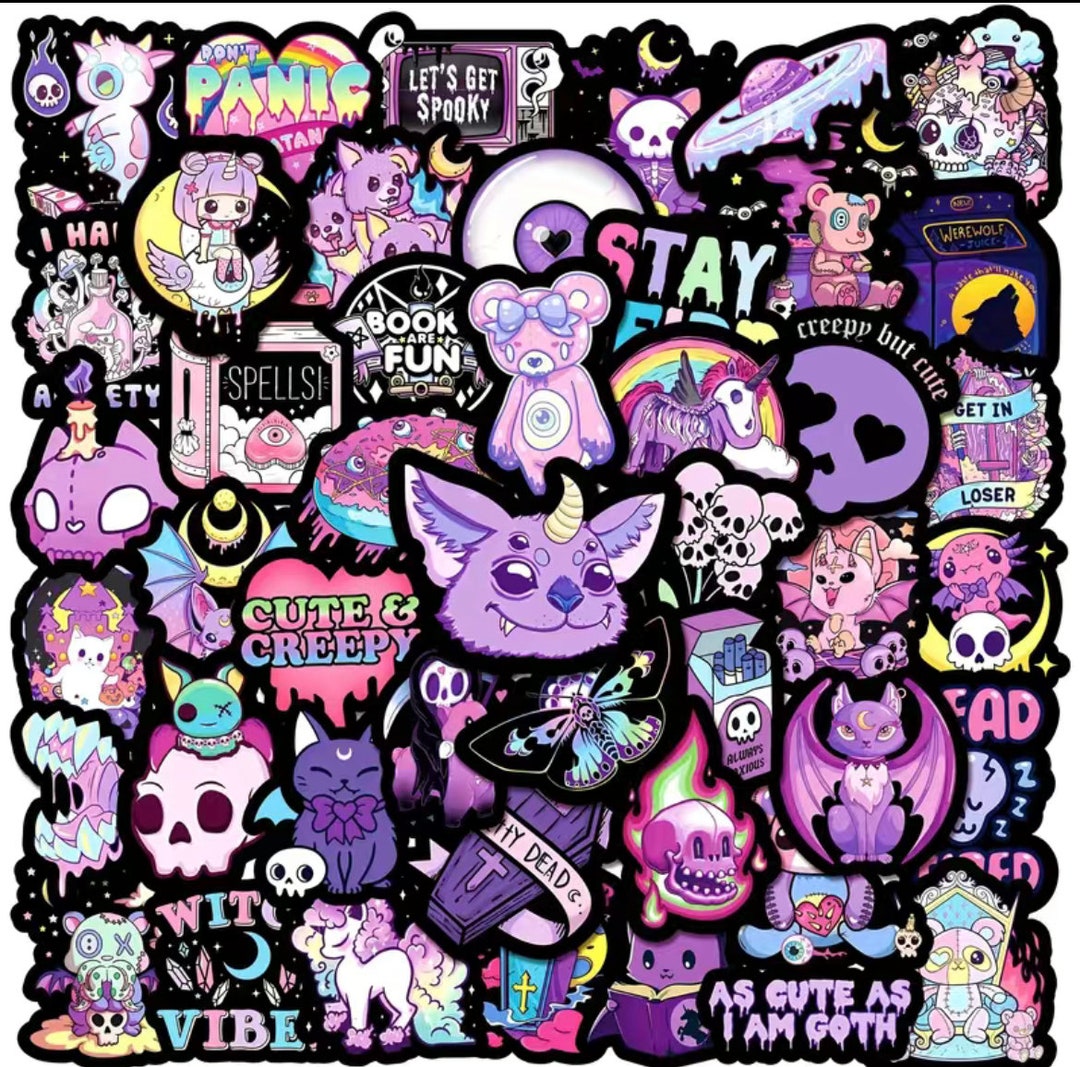 Goth Sticker Pack High Gloss Waterproof Stickers - Etsy