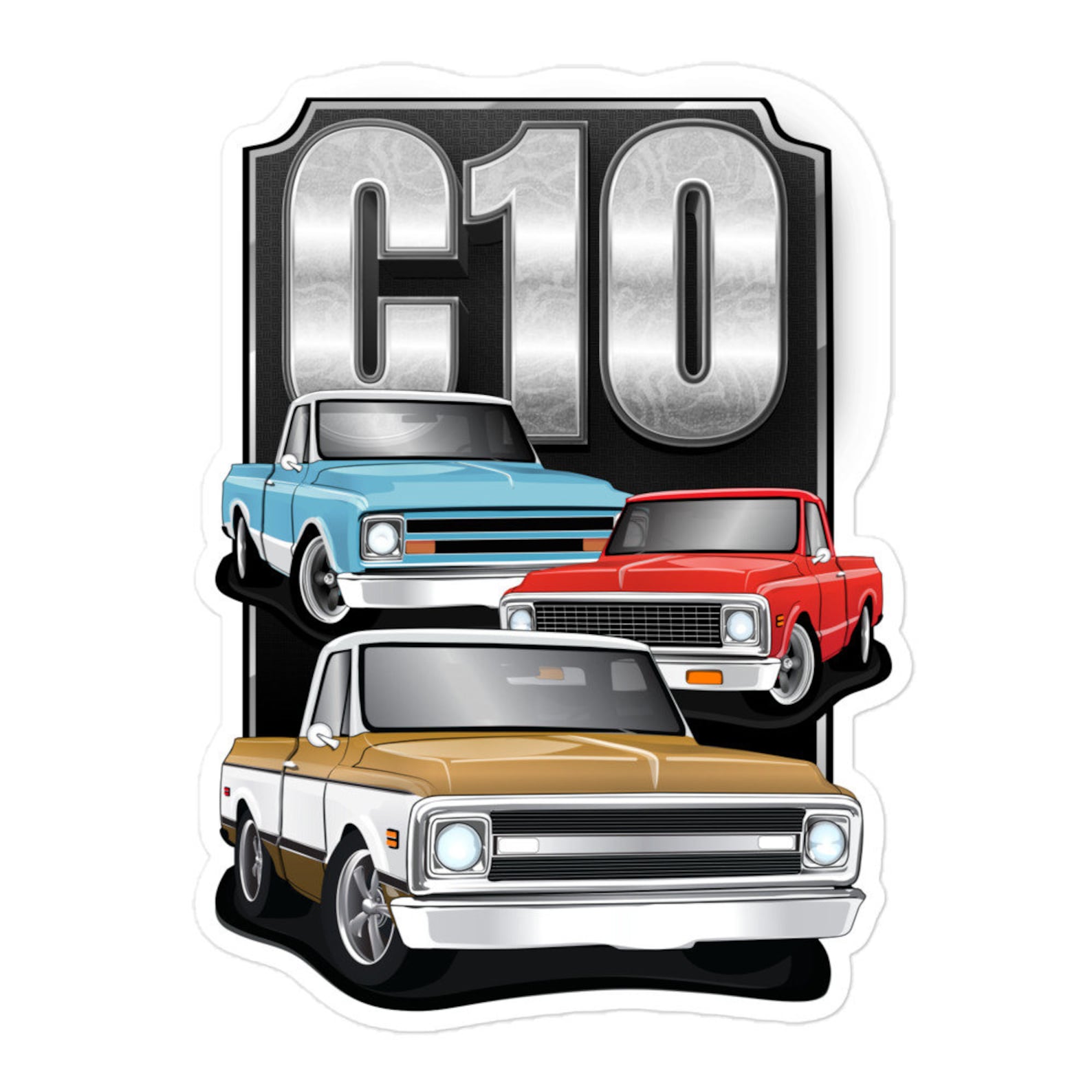 67-72 Chevy C10 Pick up Truck American Chevrolet Trucks Sticker - Etsy