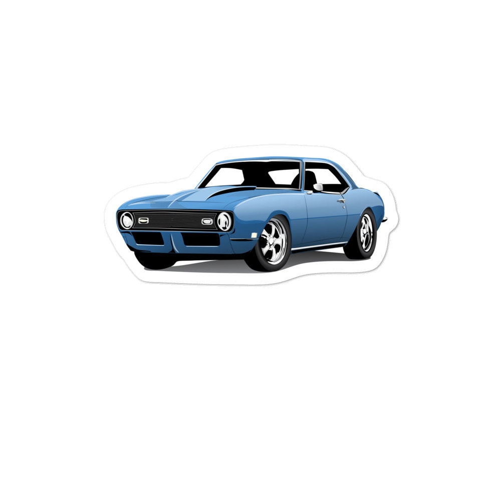 1968 Blue Chevy Camaro Sticker Decal - Etsy