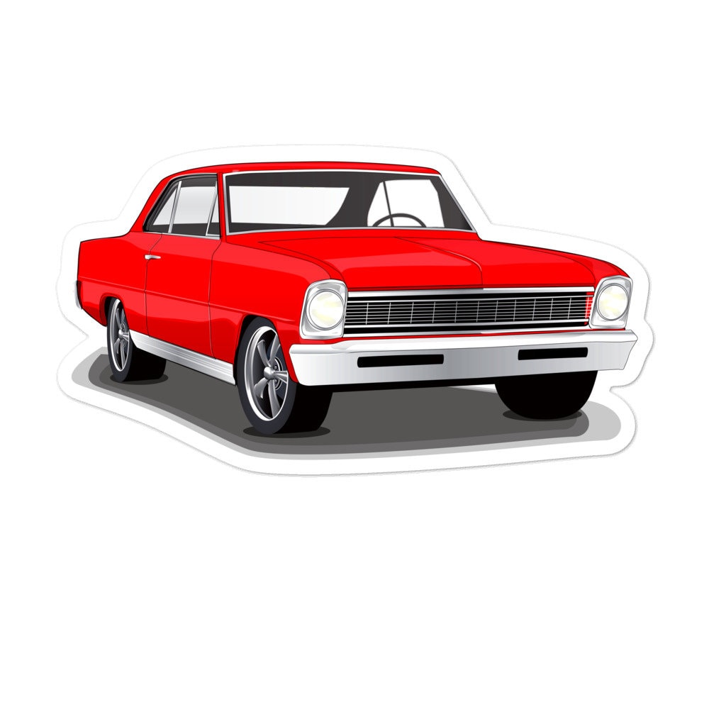 1966 Red Chevy II Nova Sticker Decal - Etsy