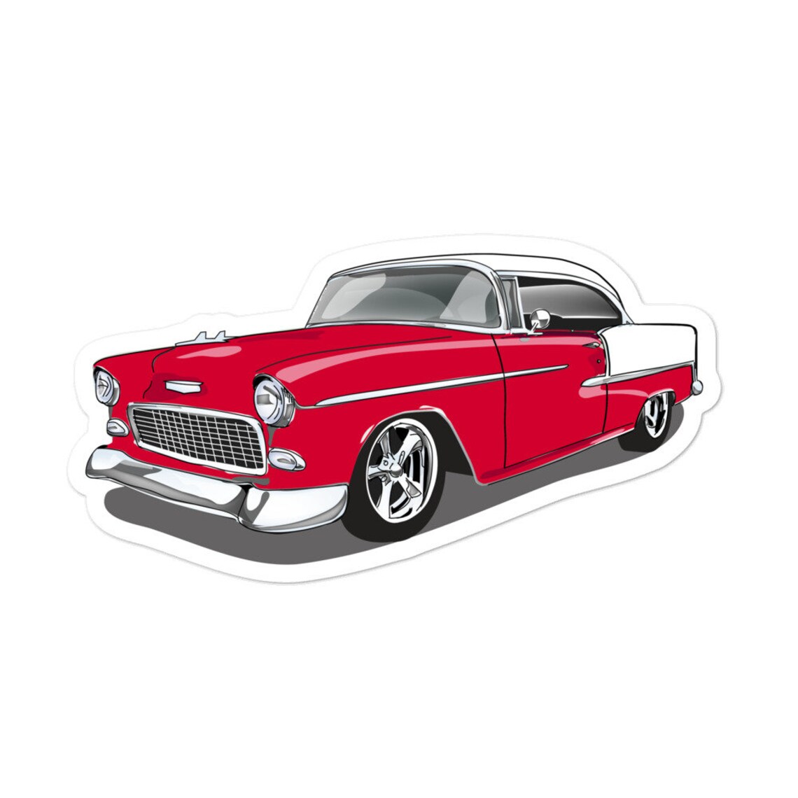 1955 Red & White Chevrolet Bel Air Vinyl Sticker Decal - Etsy UK