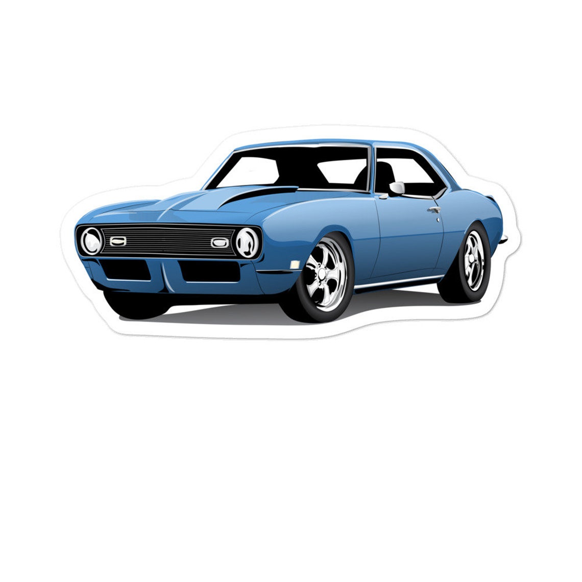 1968 Blue Chevy Camaro Sticker Decal - Etsy