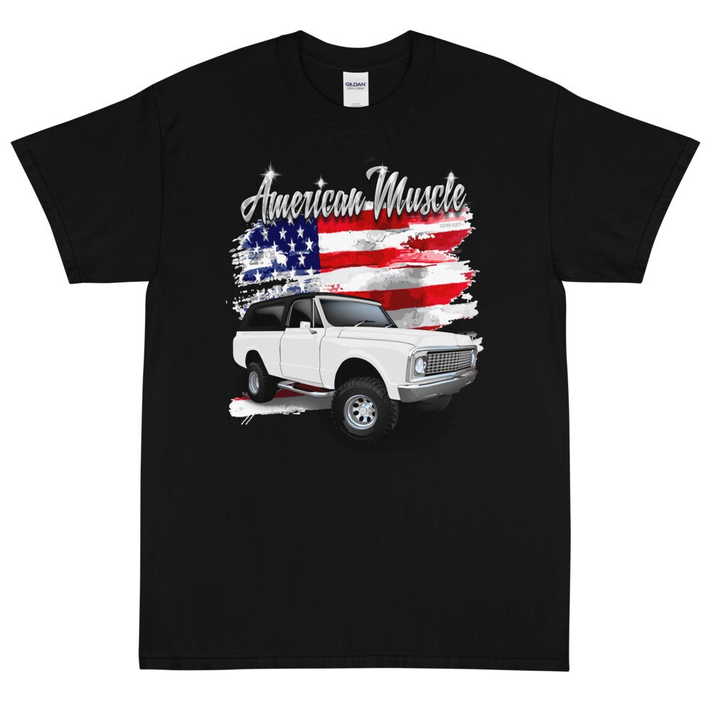 1972 White Chevrolet K10 Blazer Printed American Muscle T-shirt Shirt ...