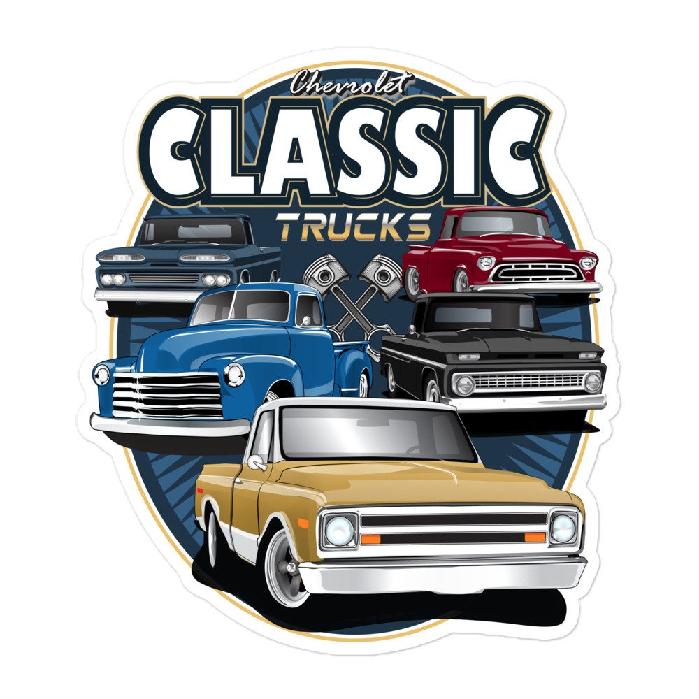 Classic Chevrolet Trucks Vintage Chevy Pickups Bubble-free Stickers - Etsy
