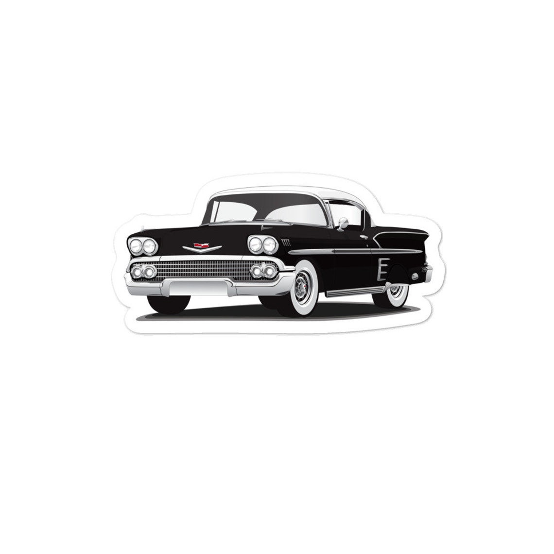 1958 Black Chevy Impala Vinyl Sticker Decal - Etsy