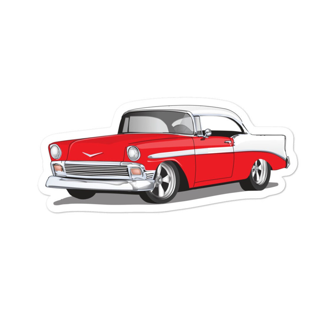 1956 Red and White Chevy Bel Air Sticker Decal - Etsy