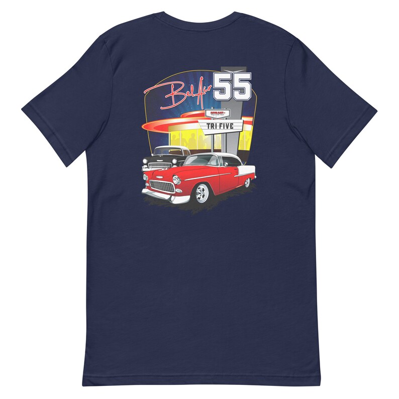 1955 Red and White Chevy Bel Air Cruise Night Chevrolet Belair T-shirt ...