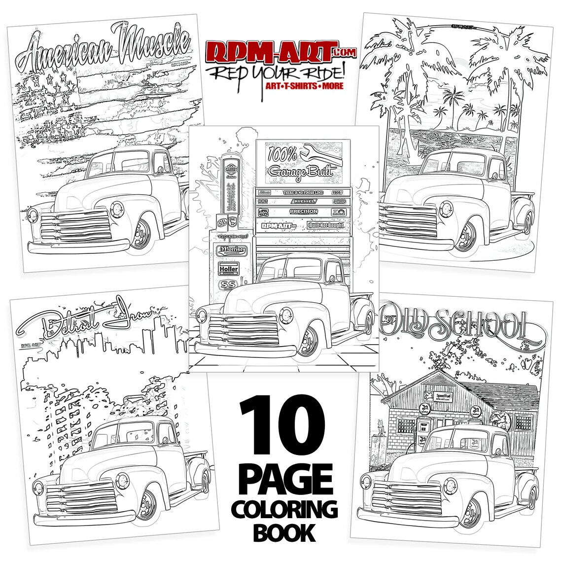 1948 Chevy Pickup Truck 10 Page Coloring Book/digital/instant Download ...