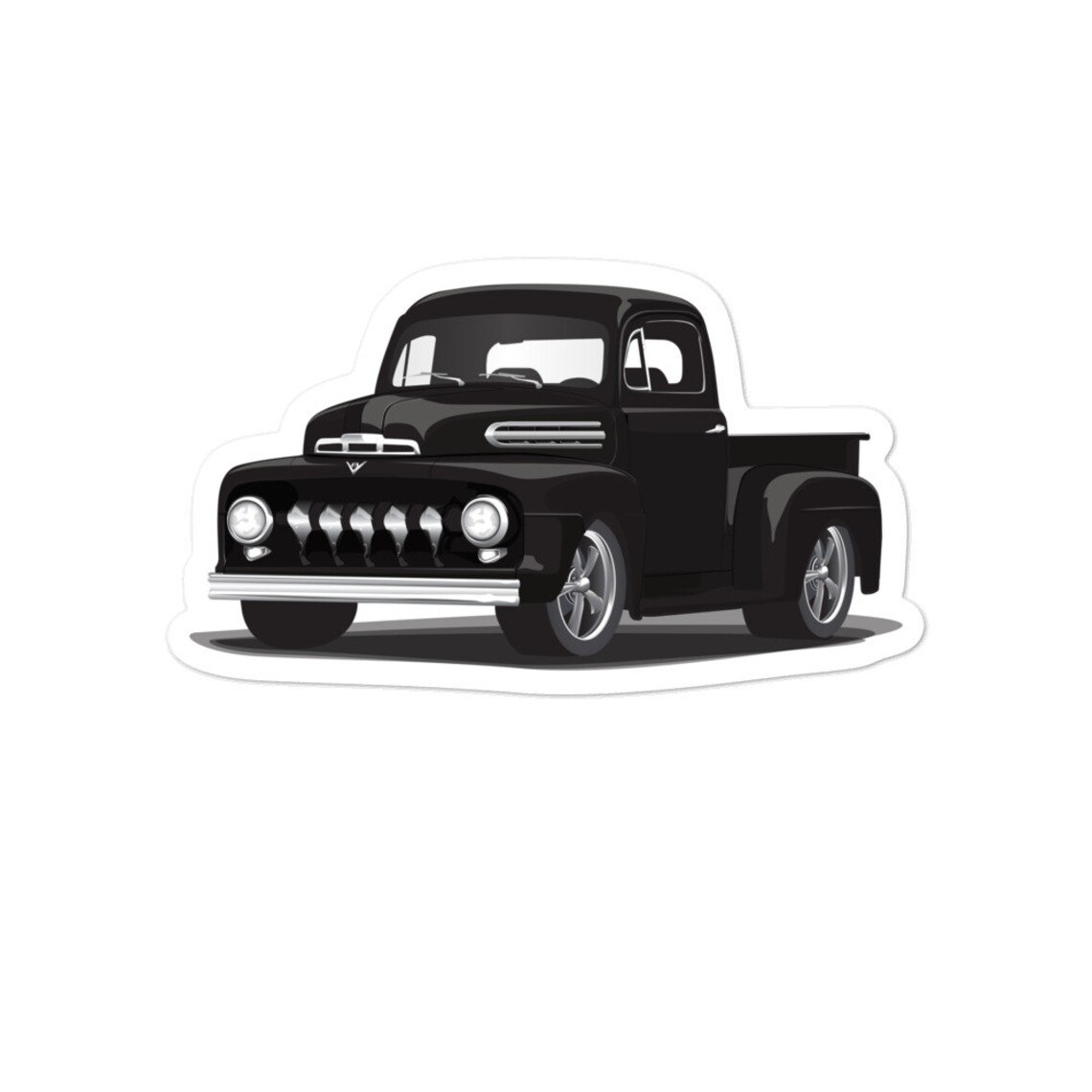 1951 Black Ford F100 Pickup Truck Vinyl Sticker - Etsy