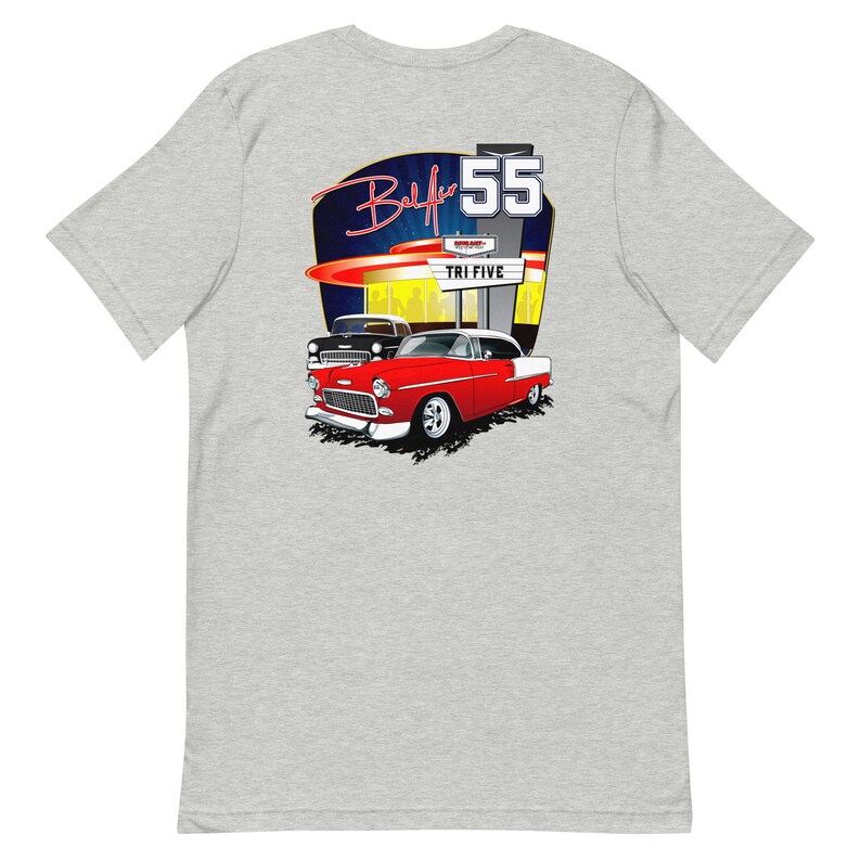 1955 Red and White Chevy Bel Air Cruise Night Chevrolet Belair T-shirt ...